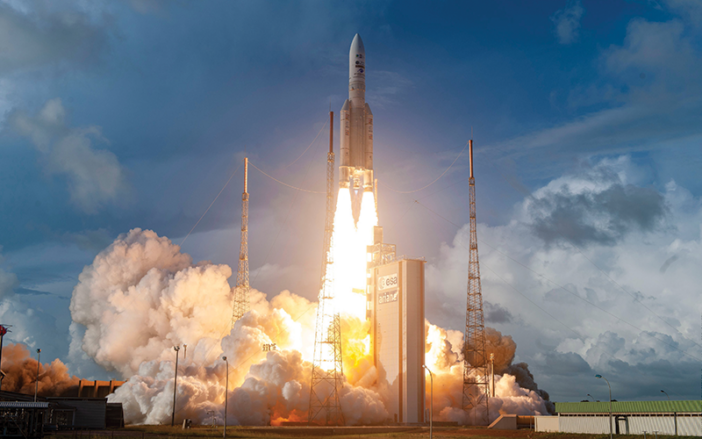A trio of geostationary satellites launched aboard Ariane 5
